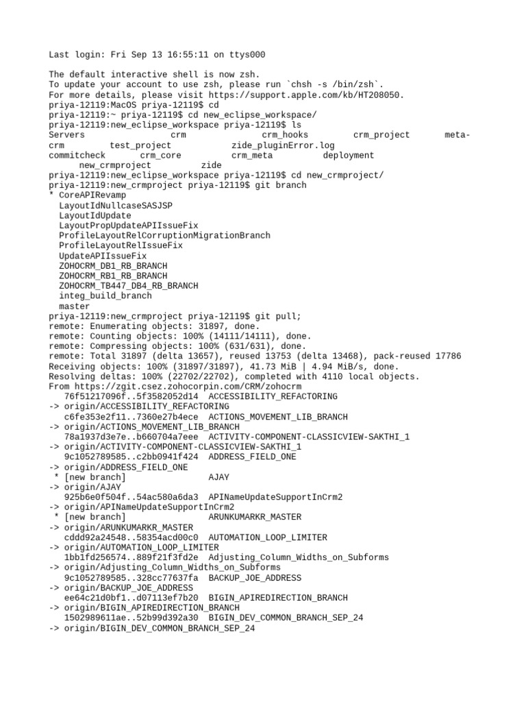 Git Branch Update Log | PDF | Software | System Software