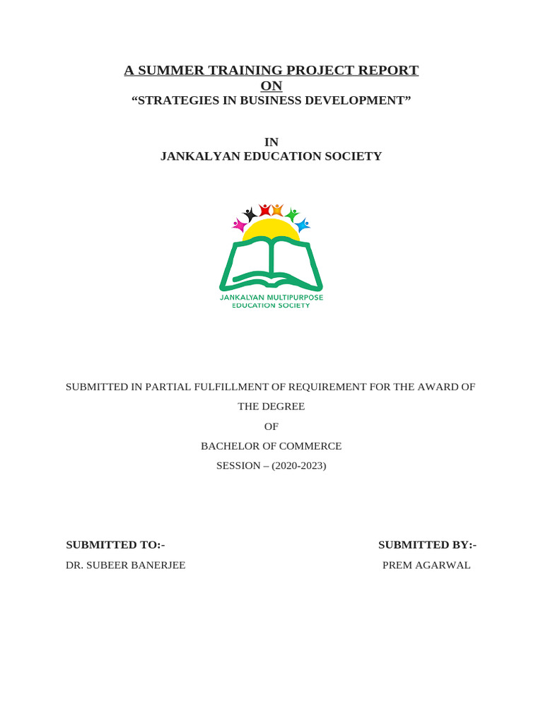 Summer Internship | PDF | Marketing | Employment