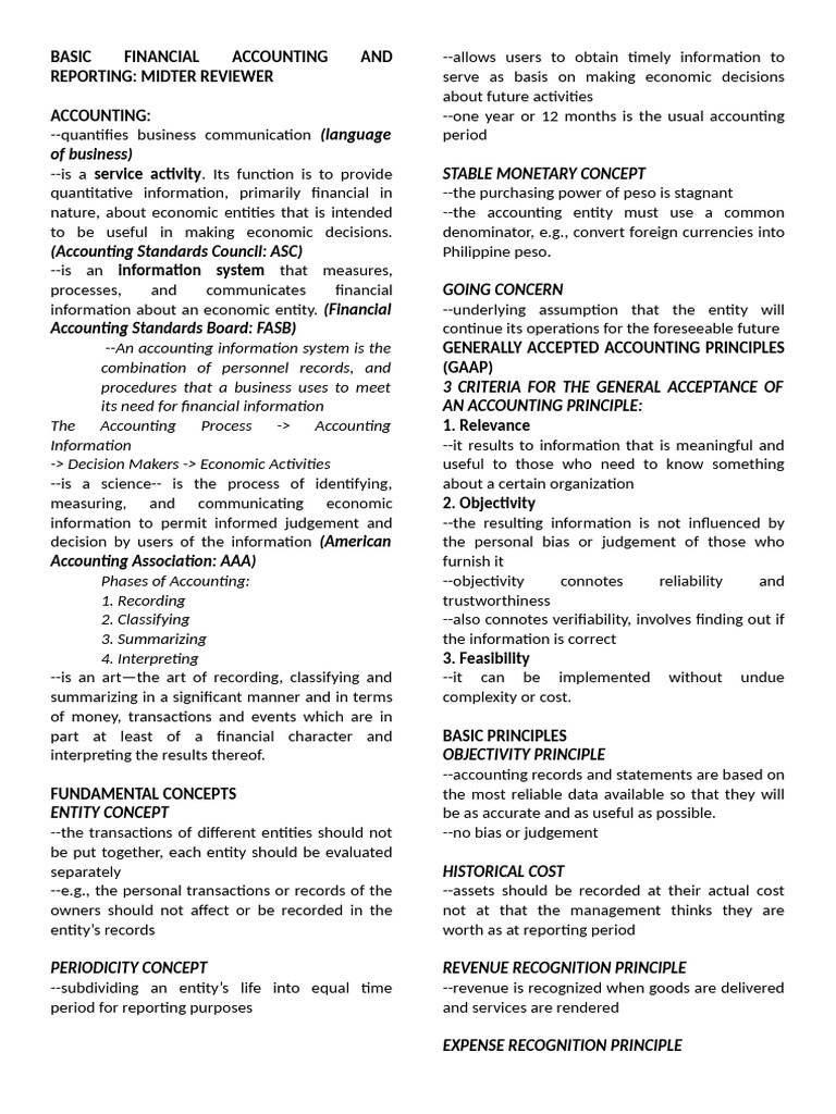 Basic Financial Accounting and Reporting | PDF | Cost Of Living ...