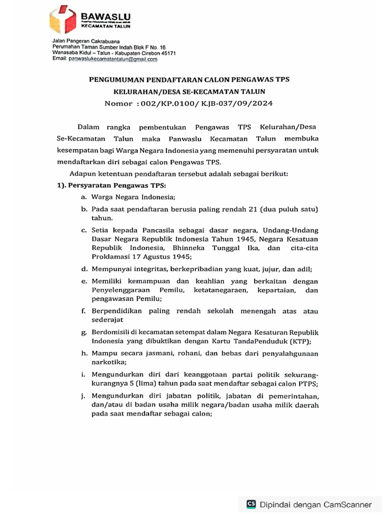 KP 2 Pengumuman PTPS | PDF