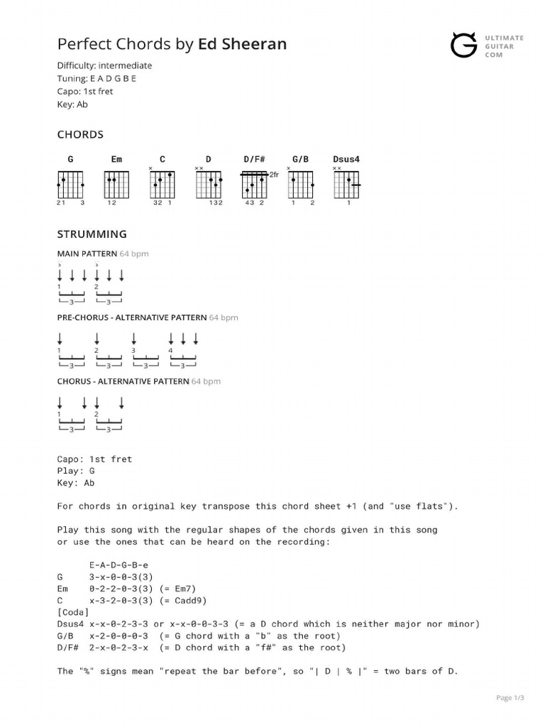 Ed Sheeran Perfect Guitar Chords Pdf 2707