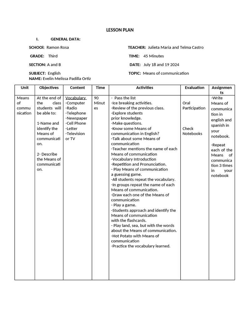Lesson Plan 11 | PDF | Behavior Modification | Linguistics
