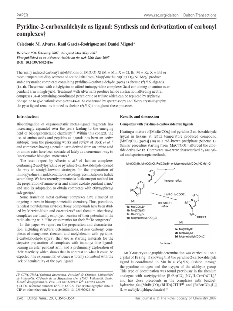 Dalton Transactions Volume issue 32 2007 [doi 10.1039_b702418e] Alvarez ...