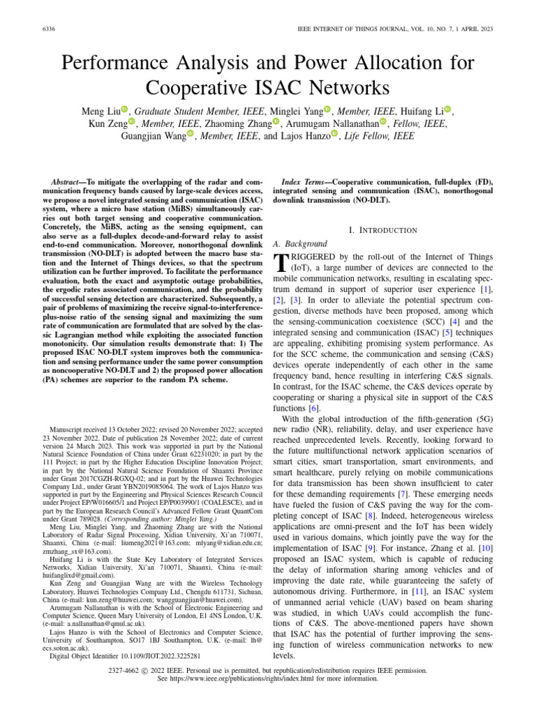 Performance Analysis And Power Allocation For Cooperative Isac Networks