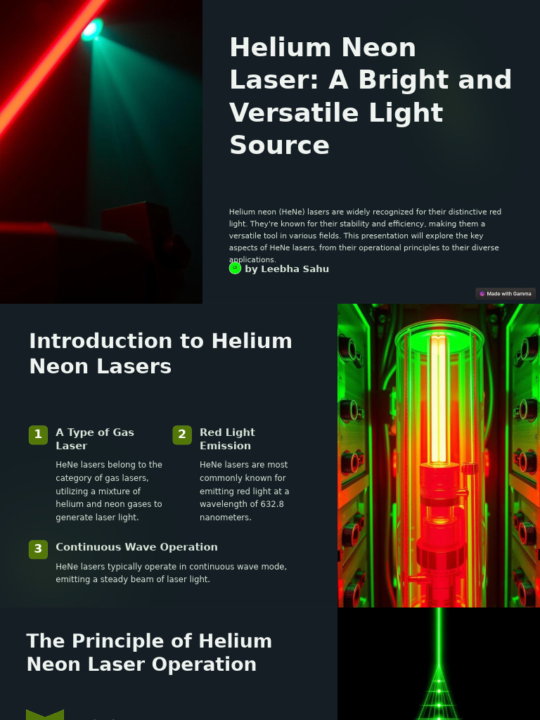 Helium Neon Laser A Bright and Versatile Light Source | PDF | Laser ...