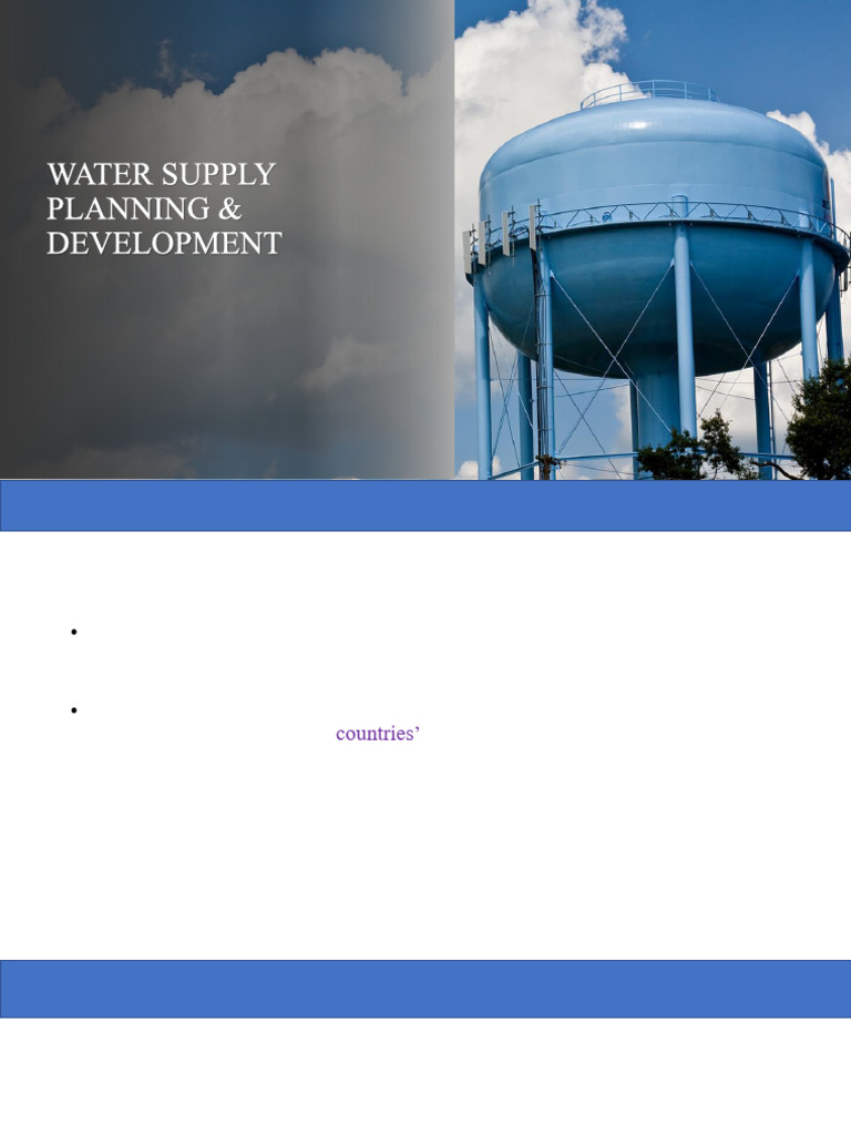01 Introduction To Water Supply Planning & Development - 4O | PDF
