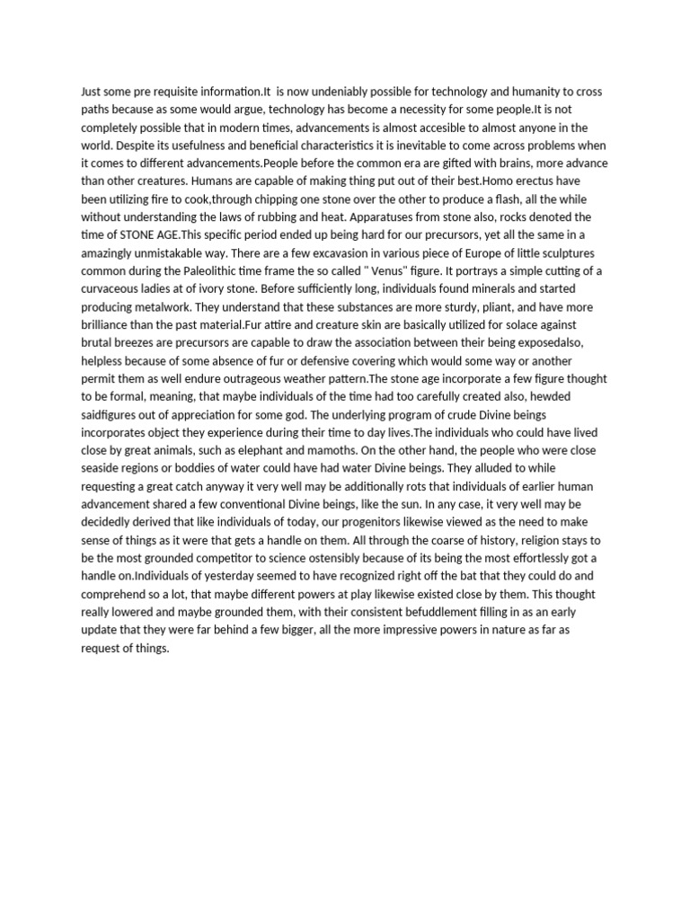 Summary | PDF | Stone Age