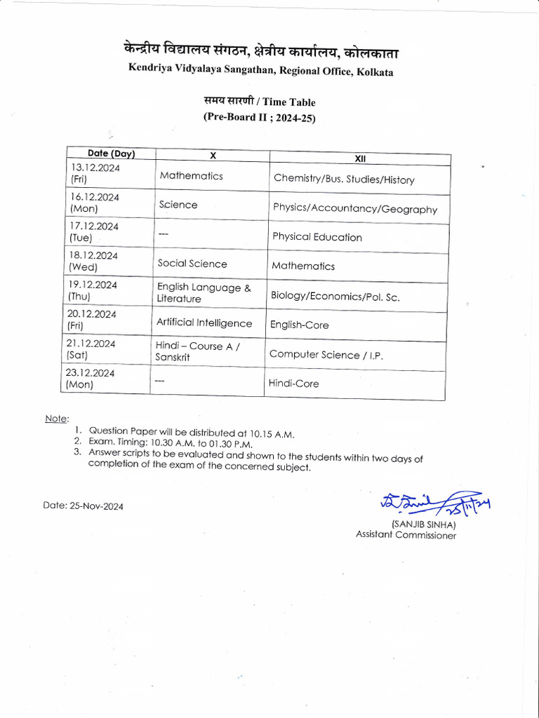 Date Sheet (Corr.) | PDF