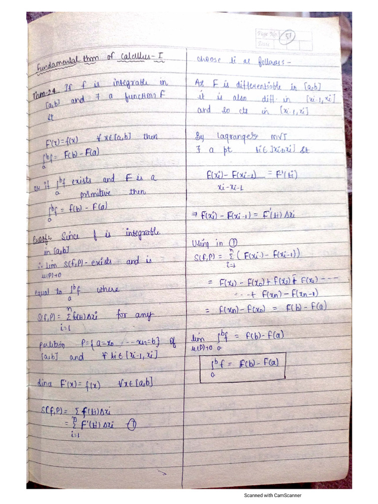 Fundamental Theorem of Calculus | PDF