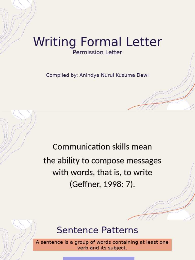 8 Formal Letter | PDF | Subject (Grammar) | Verb