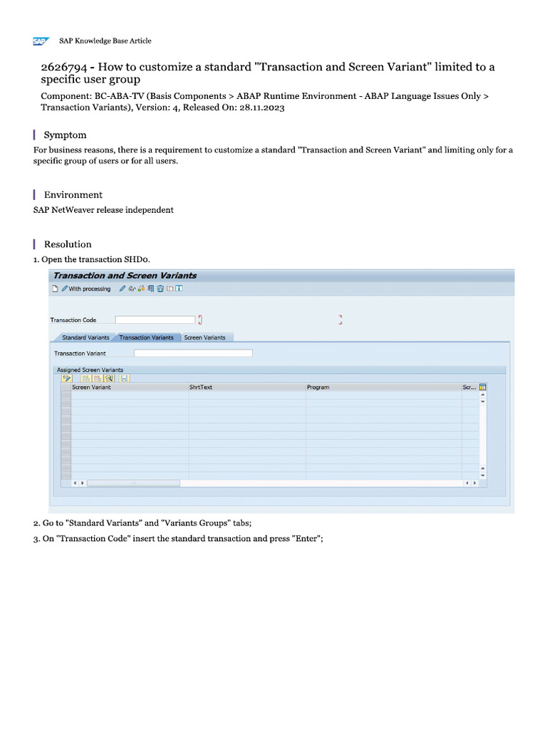 Transaction Variant Creation Pdf