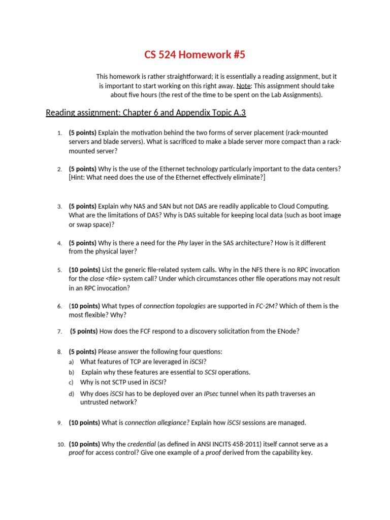 301 Homework 5 ques | PDF | Network Architecture | Computer Engineering