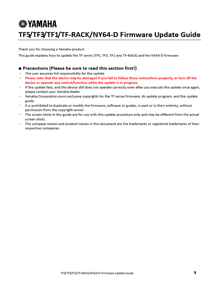 Tf5 Tf3 Tf1 TF Rack Ny64 D Firmware Update Guide | PDF | Usb Flash ...