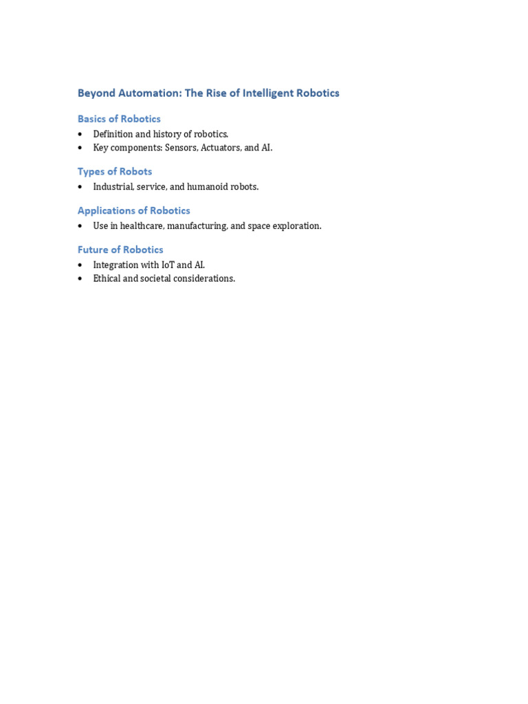 Intelligent Robotics: Future & Applications | PDF