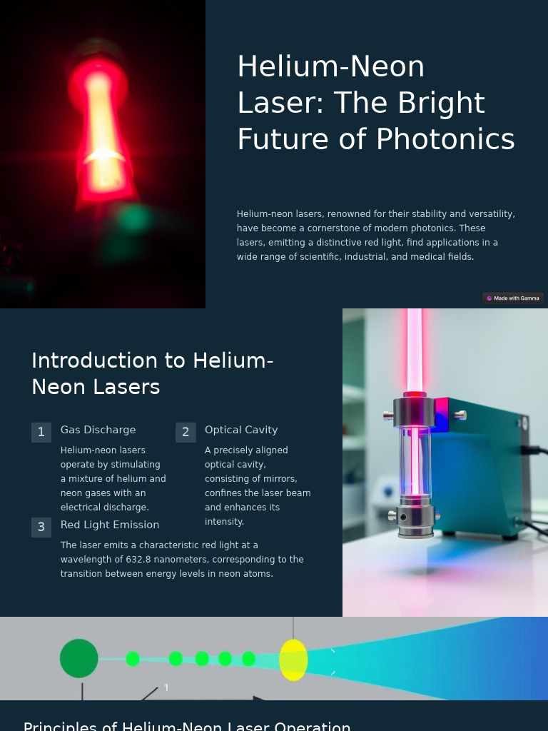 Helium Neon Laser The Bright Future of Photonics | PDF | Laser | Optics