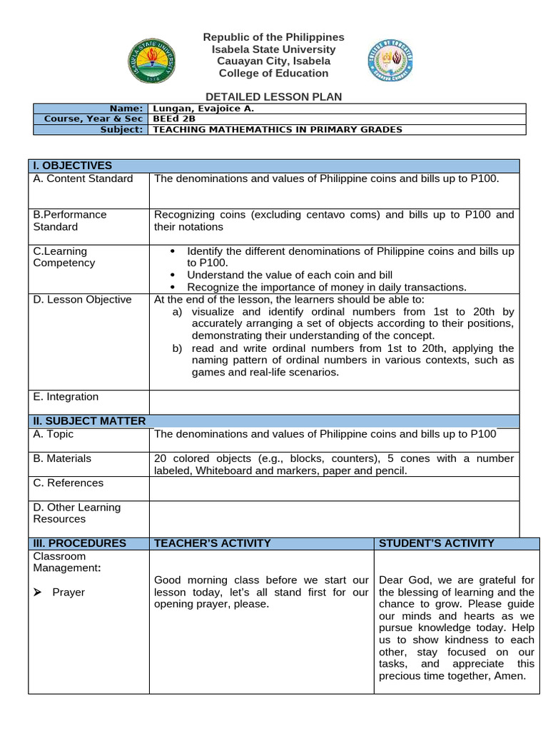 DLP - 5e's - Capulong Shaina Kim N | PDF | Learning | Multiple Choice