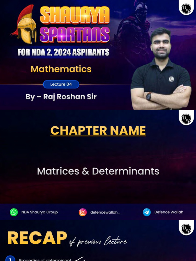 Matrices And Determinants 04 Class Notes Pdf