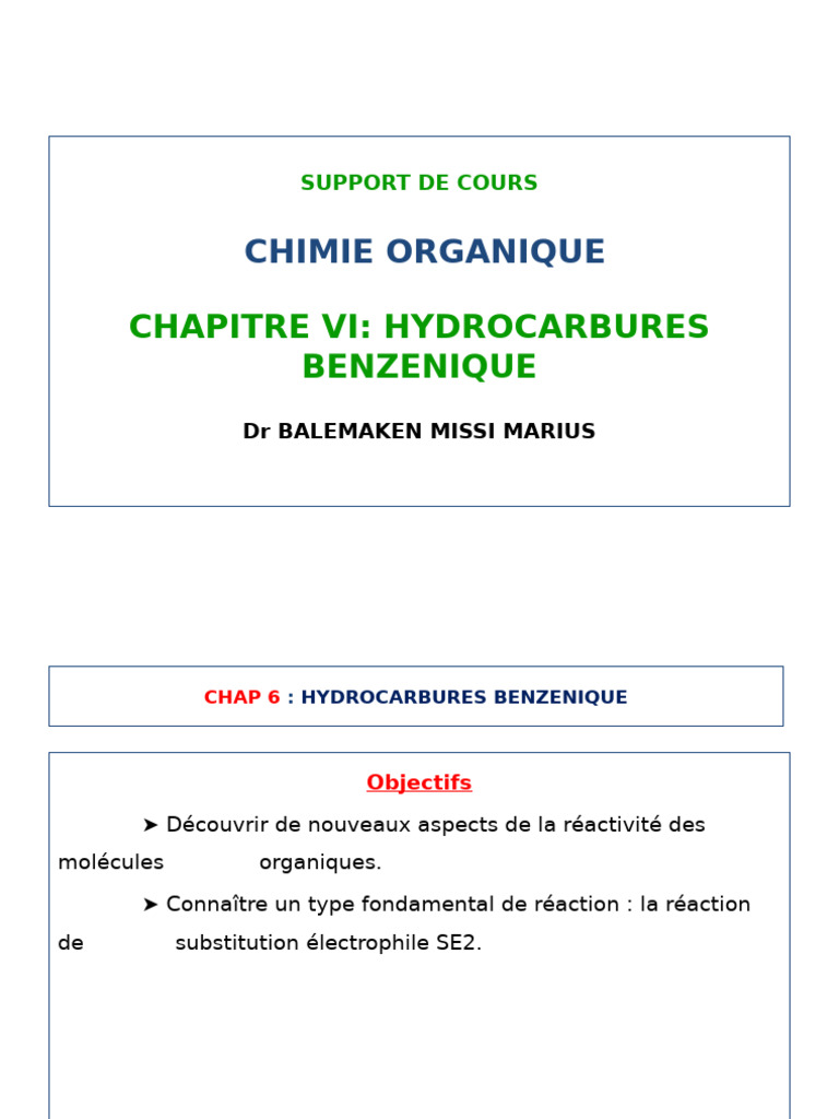 Chap6 Composes Aromatiques | PDF | Benzène | Molécules
