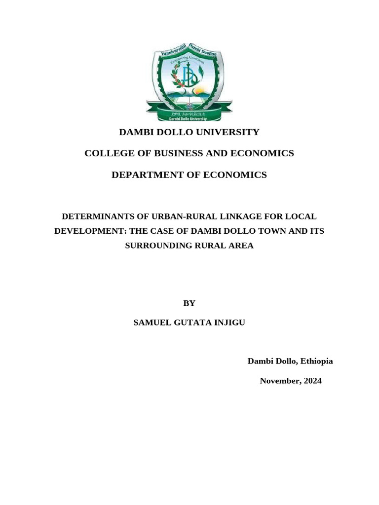 Samuel Final Thesis Edited | PDF | Thesis | Sampling (Statistics)