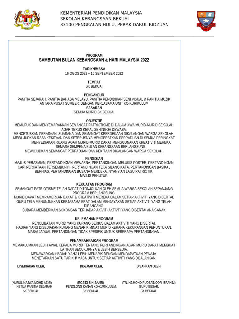 Opr Sambutan Merdeka 2022 | PDF