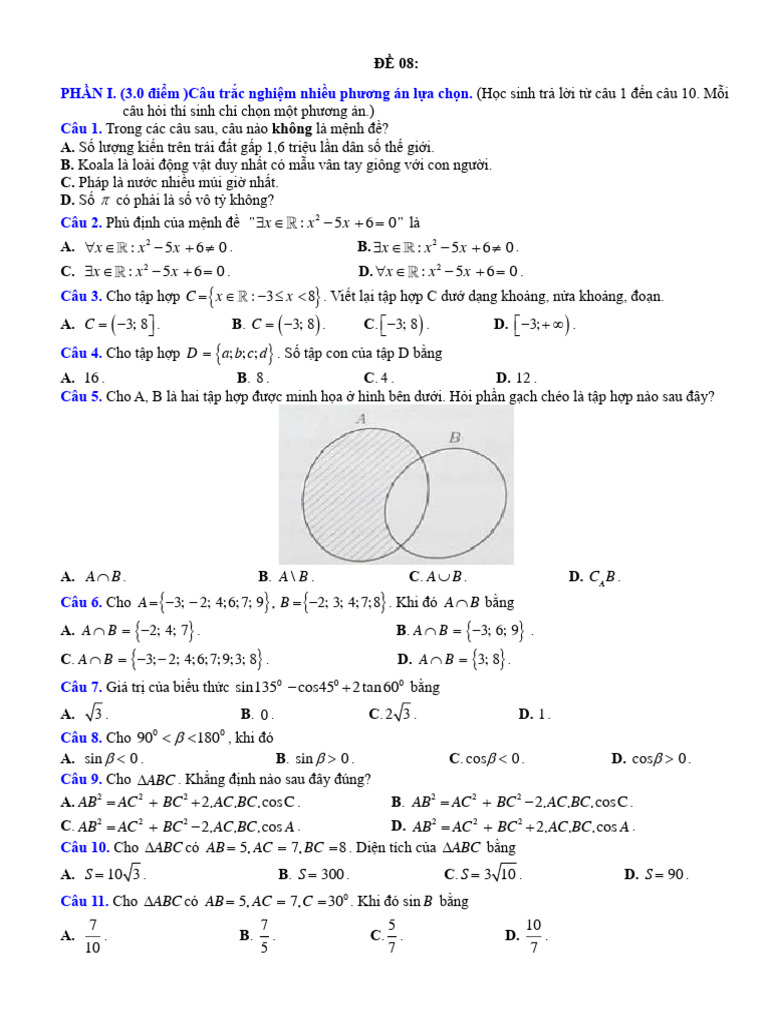 De 08 On Tap Gk1 Lop 10 Nam 24 25 | PDF
