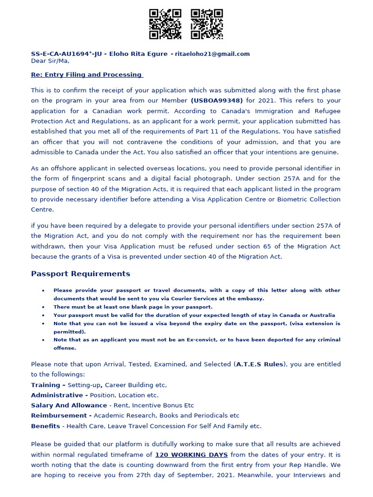 RE Entry Filing and Processing | PDF | Travel Visa | Passport