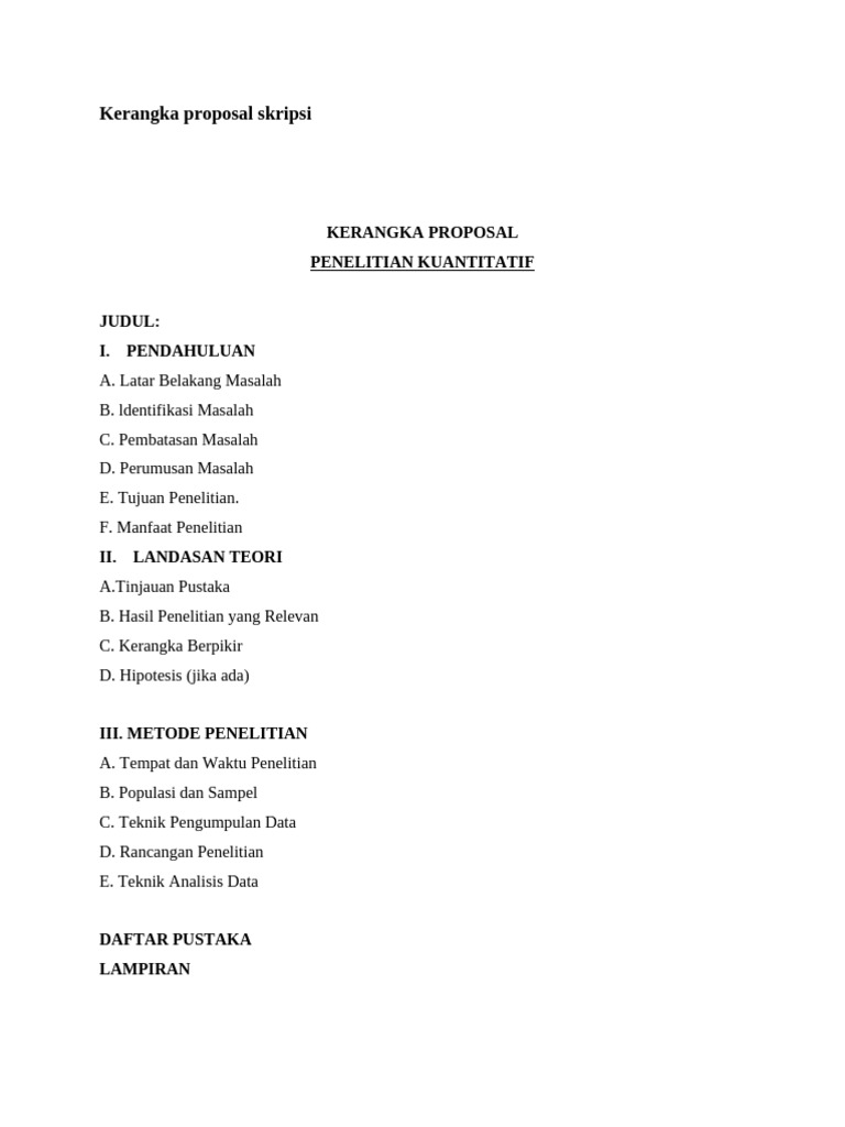 Kerangka Proposal Skripsi | PDF