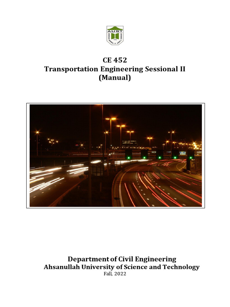 AUST Transportation Sessional CE 452 | PDF | Road Surface | Landing Gear