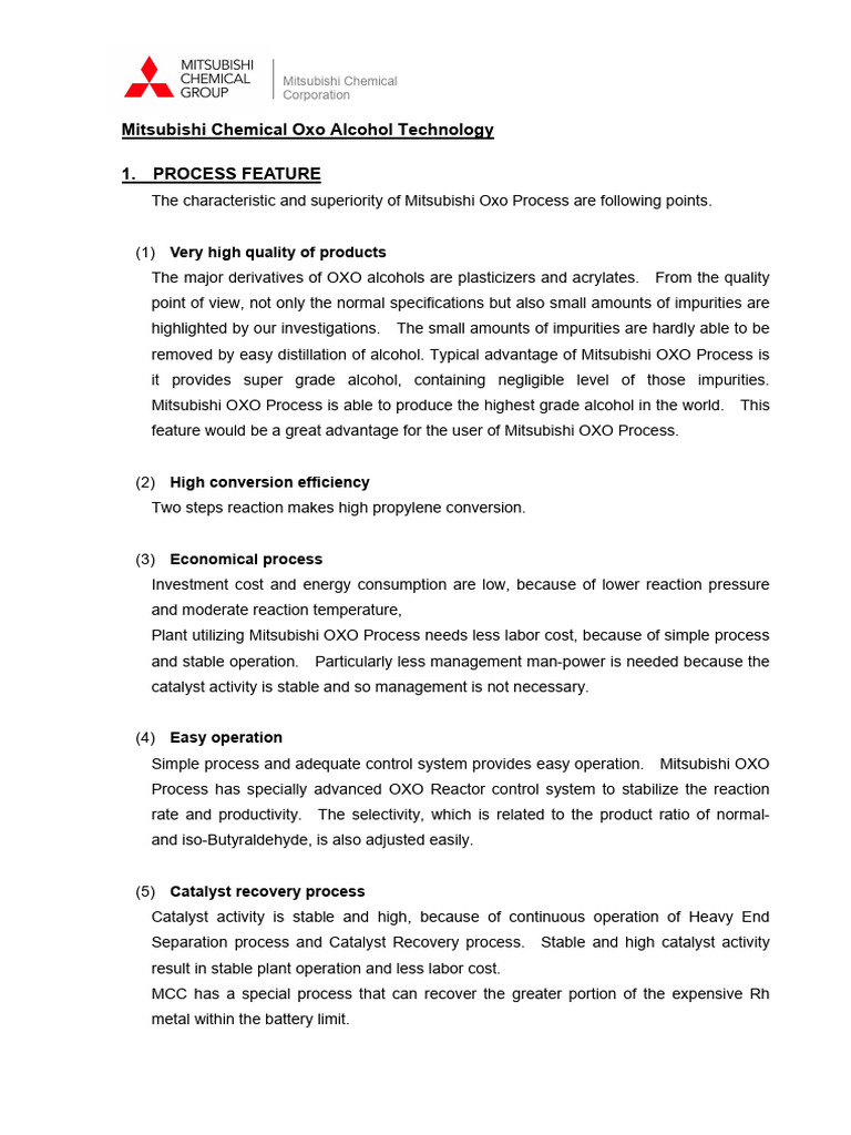 Introduction MCC Oxo Process | PDF | Catalysis | Hydrogenation