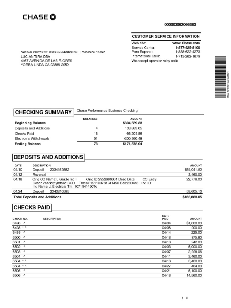 Statements 6383 1 | PDF | Fee | Chase Bank
