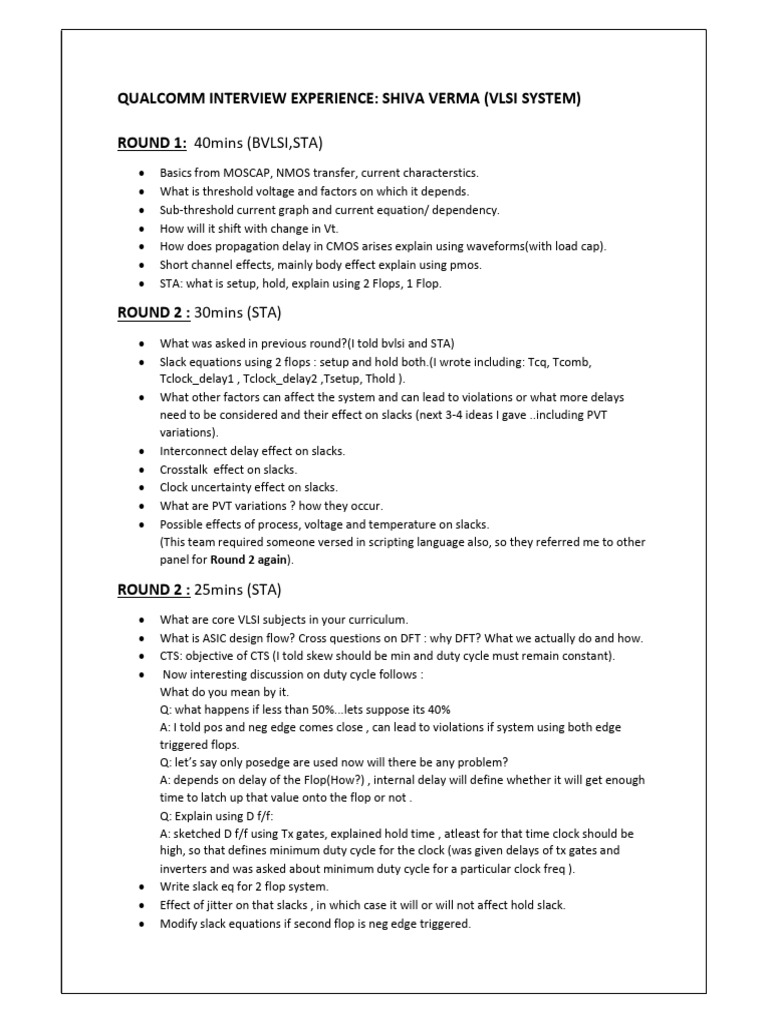 Qualcomm IE Shiva Verma | PDF | Electronic Circuits | Computer Engineering