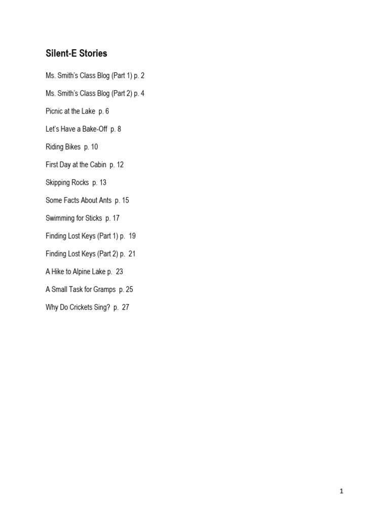 All-silent-e-Stories | PDF