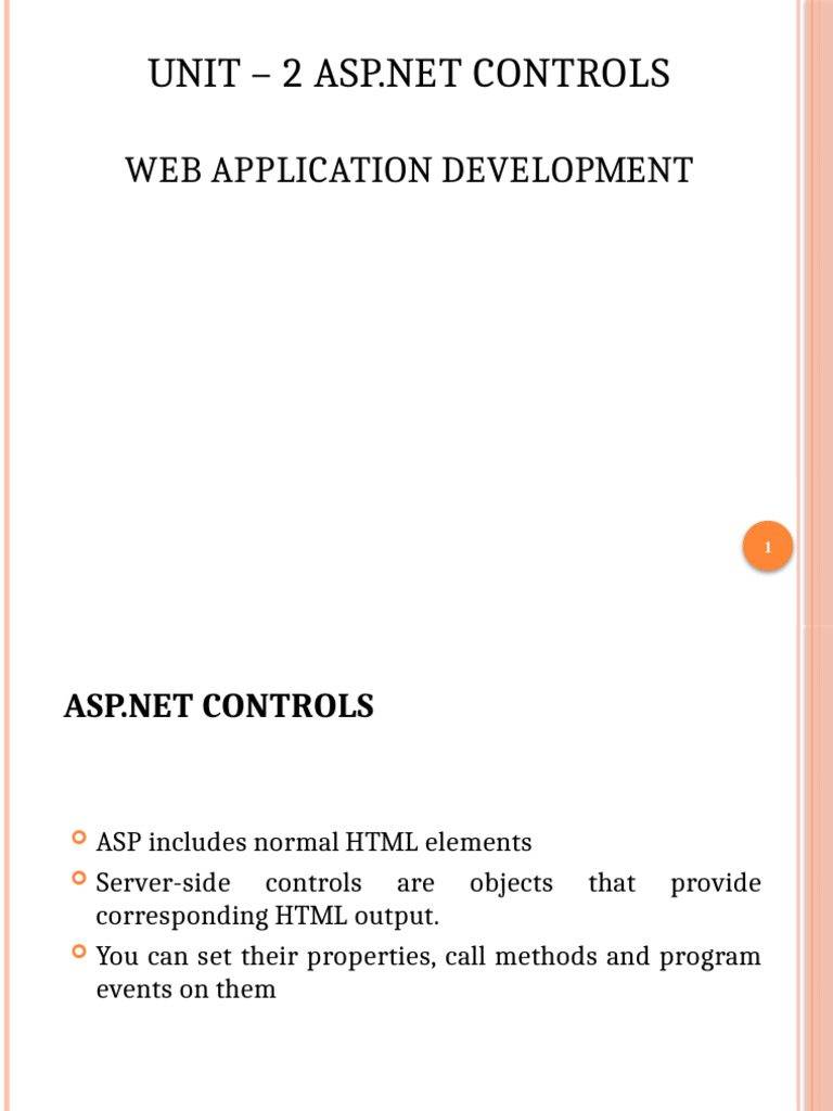 Unit - 2 ASP - NET Controls | PDF | Html | Html Element
