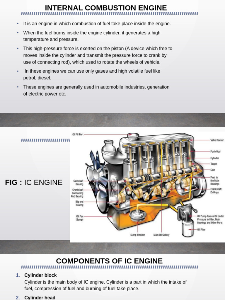 Components of Internal Combustion Engine | PDF | Internal Combustion ...