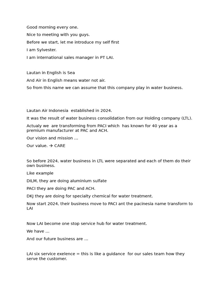 Introduction to Lautan Air Indonesia | PDF