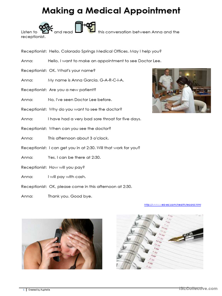 Making A Medical Appointment | PDF | Health Care