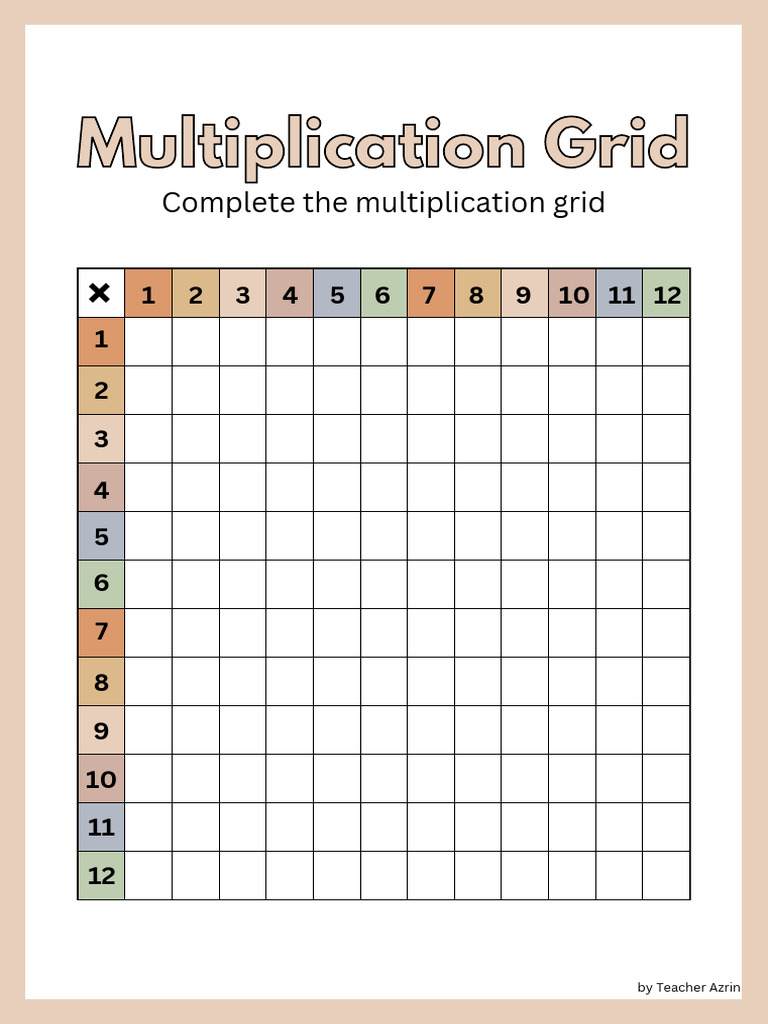 Multiplication Grid Worksheet | PDF