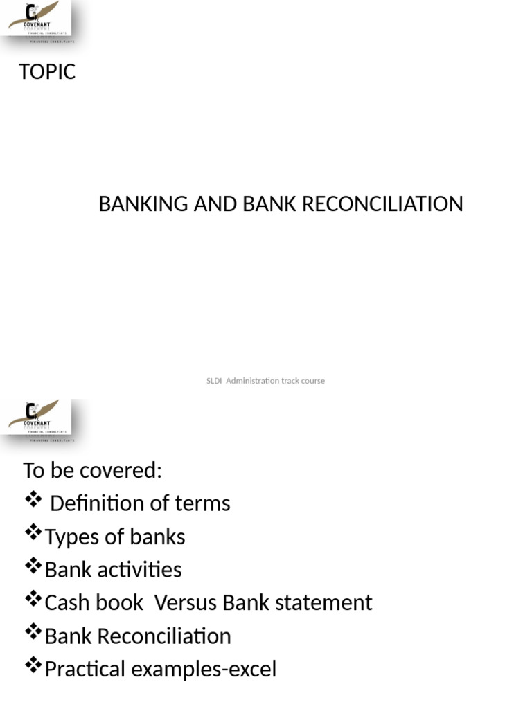 Banking and Reconciliation Overview | PDF | Banks | Debits And Credits