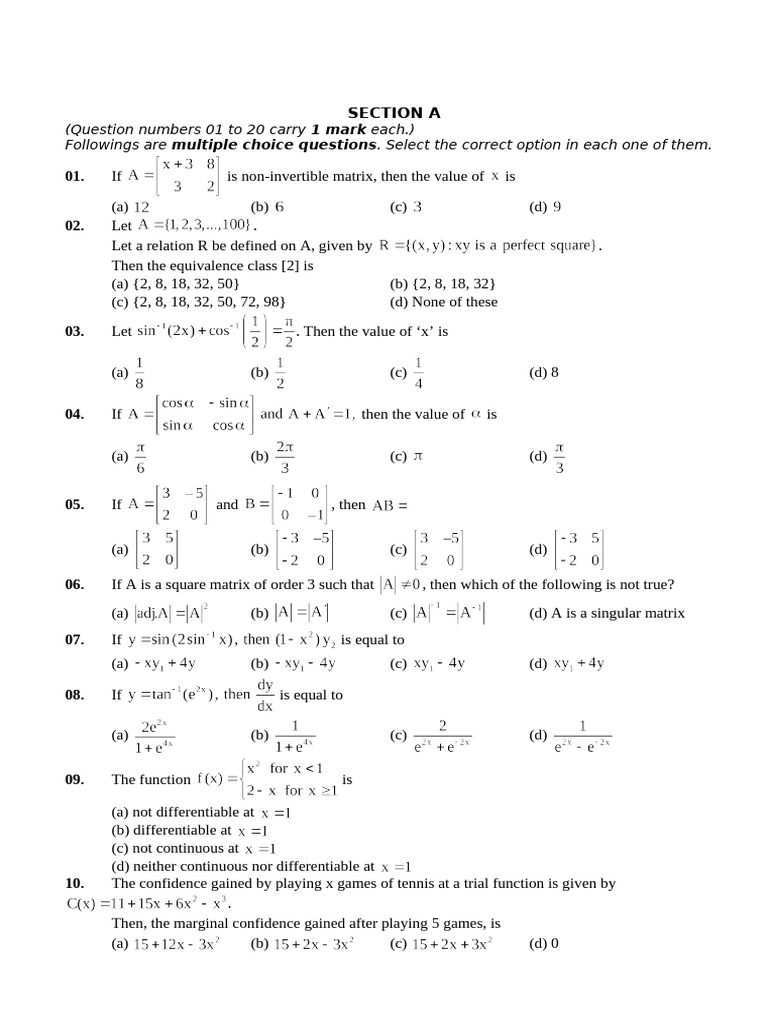 Model Paper 2 (XII 2024-25) Math | PDF | Function (Mathematics) | Euclidean Vector