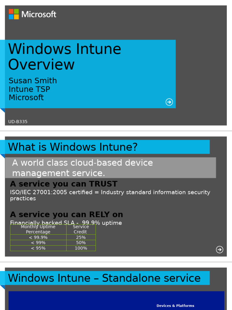 Windows Intune Overview Uk MMS | PDF | Microsoft | Software