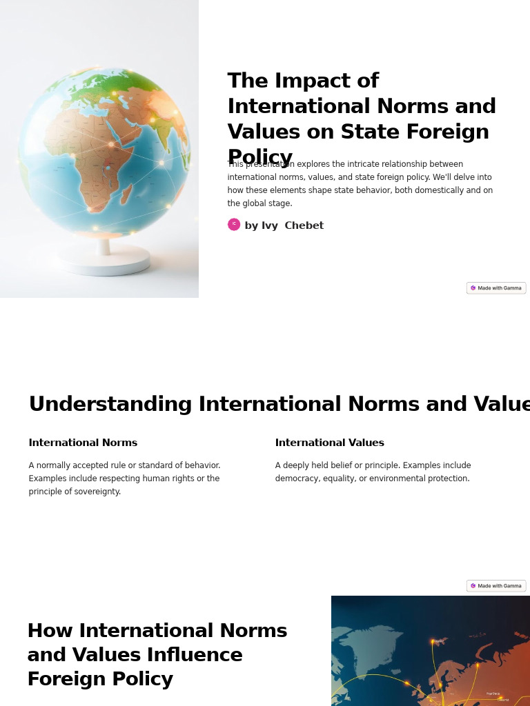 The Impact of International Norms and Values On State Foreign Policy ...