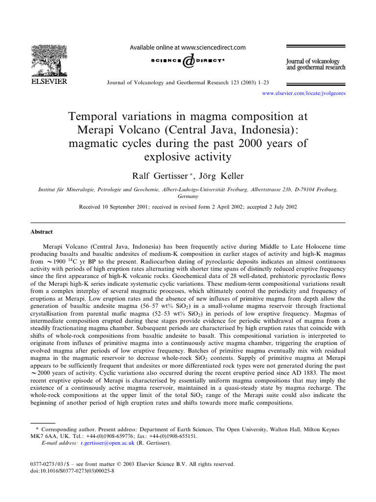 Temporal Variations in Magma Composition | PDF | Magma | Volcano