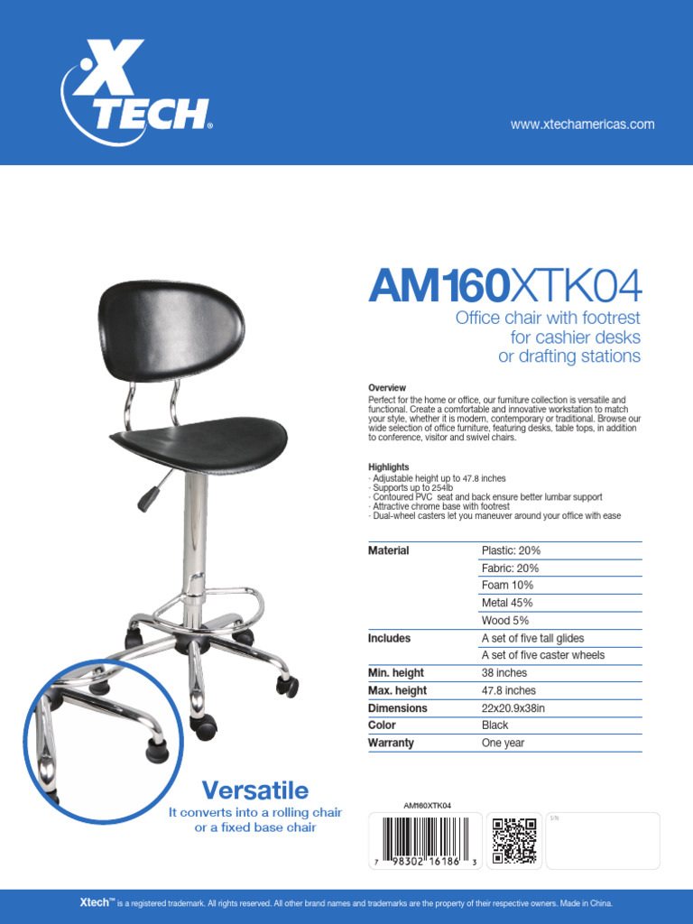 X-Tech Office Cashier's Chair | PDF | Chair | Interior Design