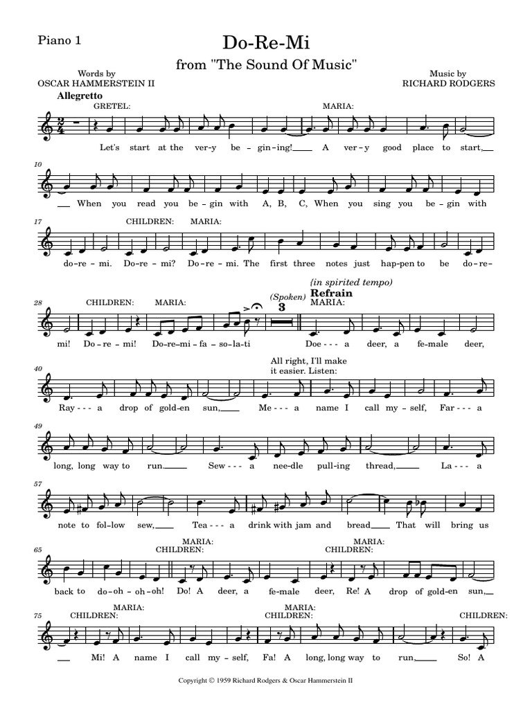 Do-Re-Mi: From "The Sound of Music" | PDF | Broadway Theatre | Broadway ...