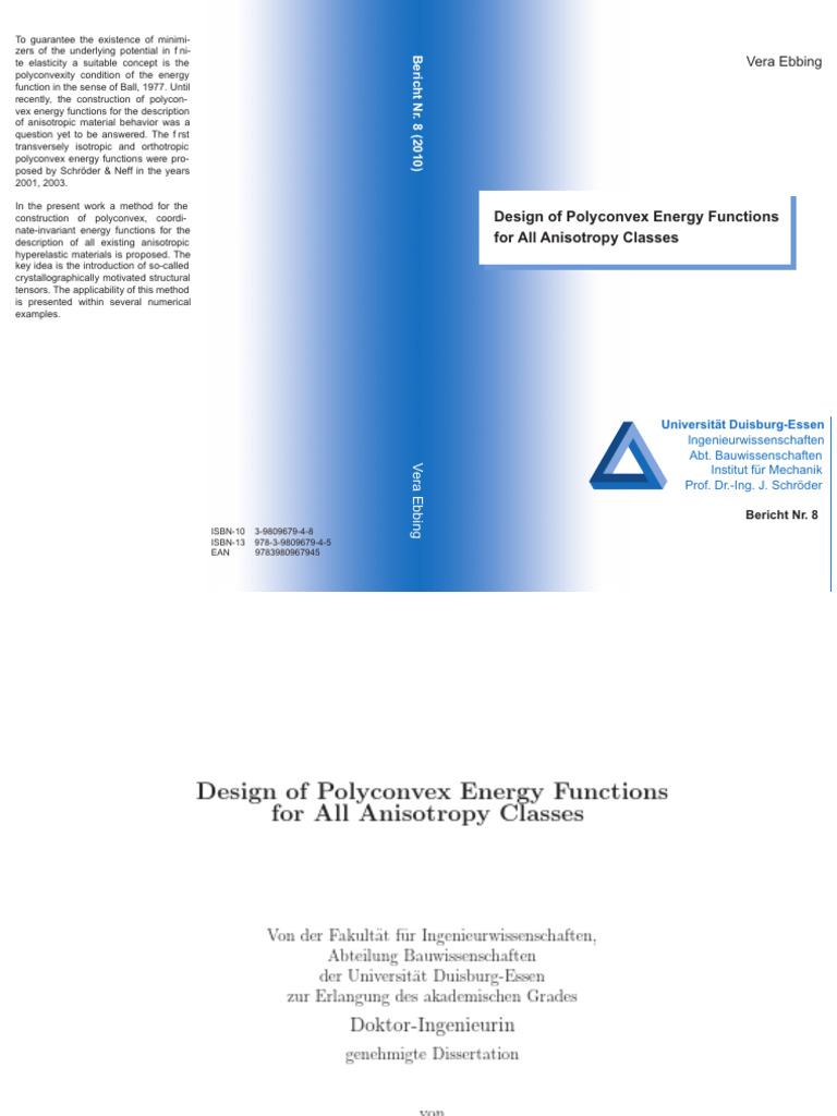 Ebbing - 2010 - Design of polyconvex energy functions for all anis | PDF | Continuum Mechanics ...