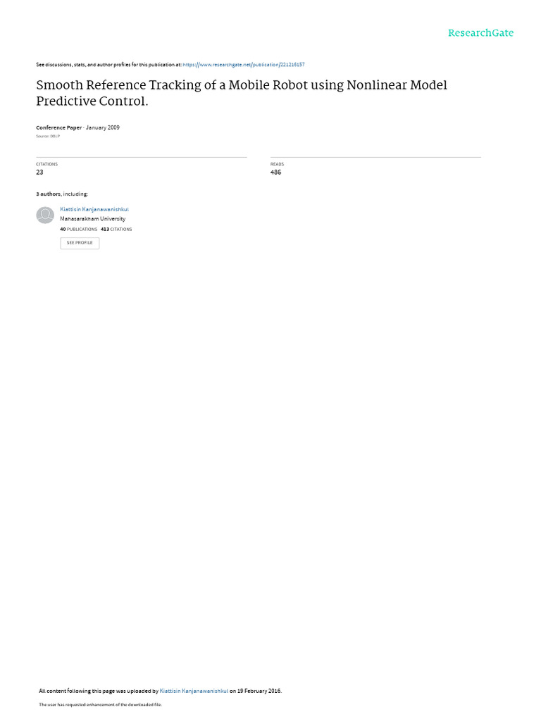 Mobile Robot Smooth Tracking Control | PDF | Control Theory | Mechanics