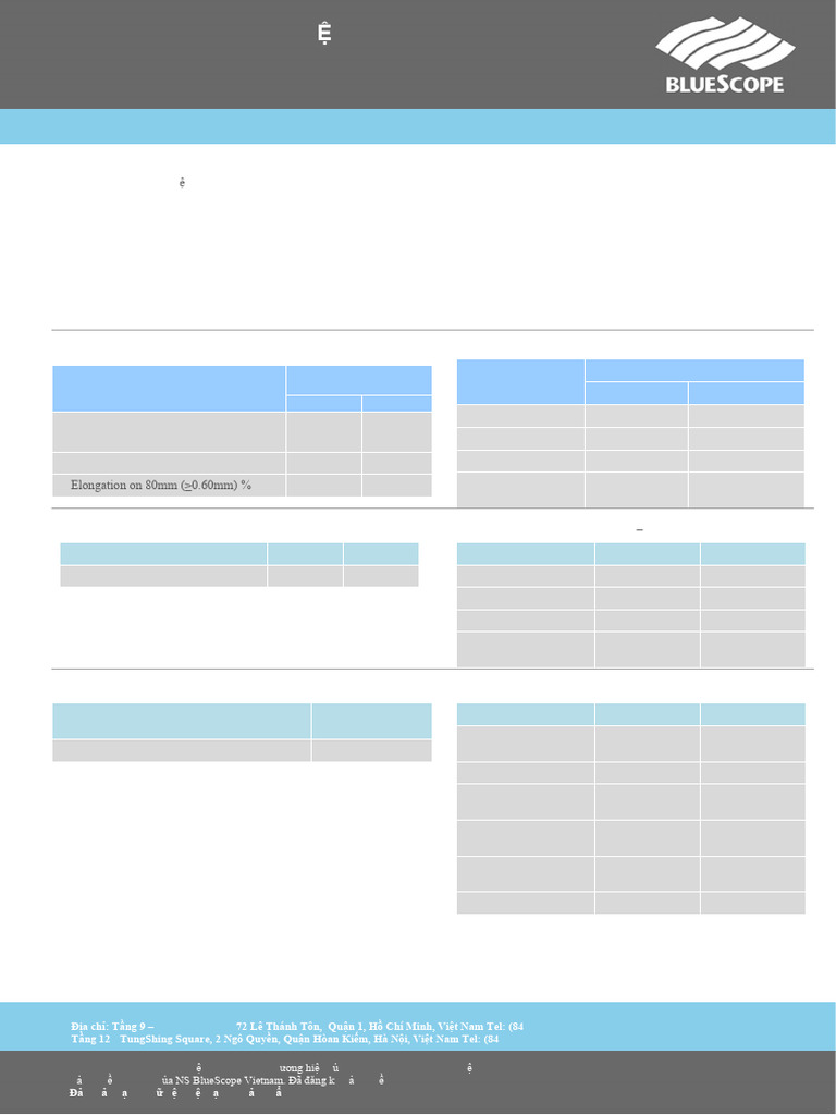 Technical Data Sheet Tôn Zacs Công Nghệ Inok 450 Rev4 070223 | PDF