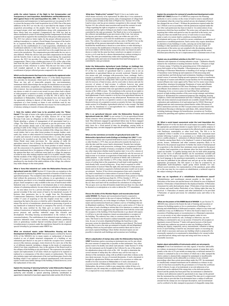 6 TH 12 Mark Land Laws Final Cheat | PDF | Effluent | Lease