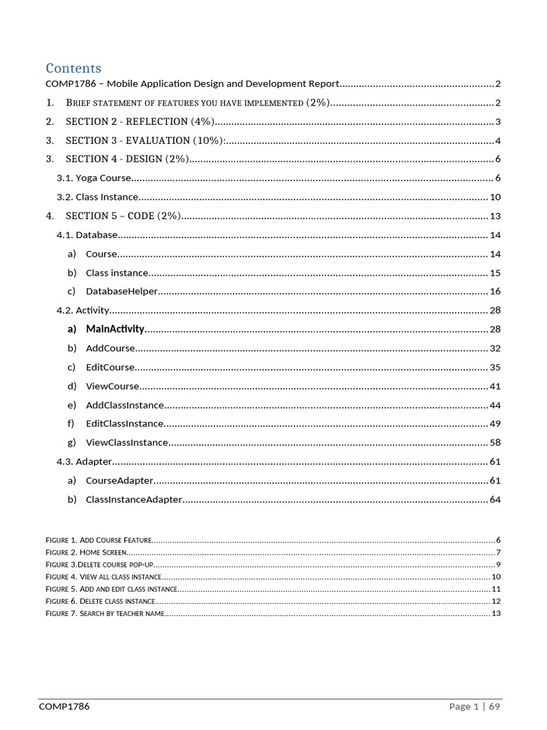 COMP1786 Individual Coursework ReportTemplate | PDF | Mobile App | Databases