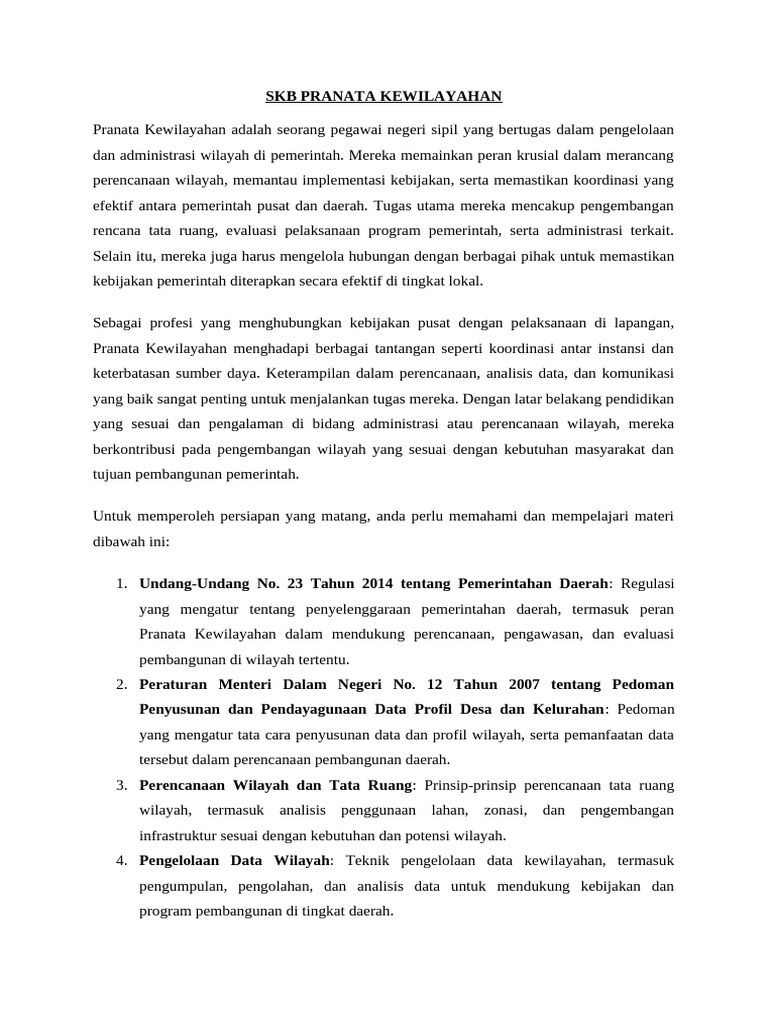 Peran Pranata Kewilayahan dalam Pembangunan | PDF